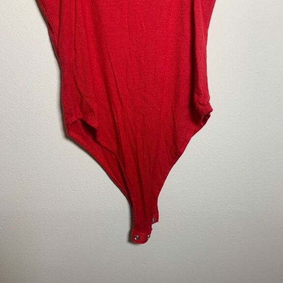 Tops | Red Button Down Tank Bodysuit | Poshmark